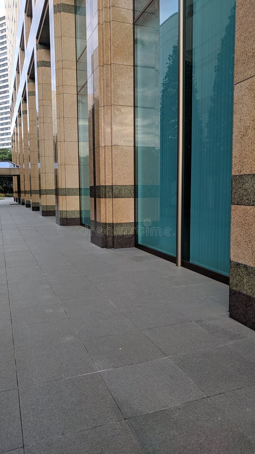 Road Front Brown Marble Building Stock Image - Image of street, door ...