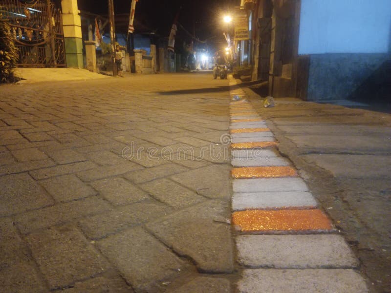 The Road in Front of the House at Night Stock Image - Image of house ...