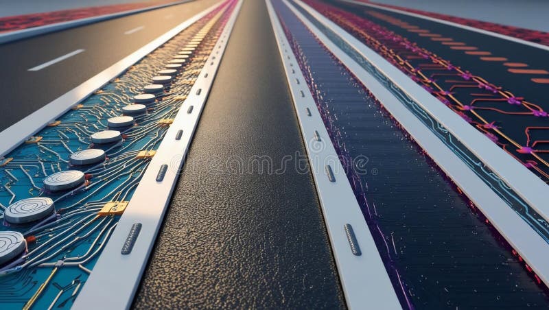 Road of the Future: Smart Highways with Integrated Technology Stock ...