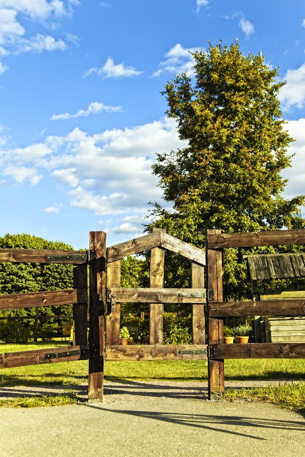 Road gate trees and sky stock image. Image of sunlight - 15748939