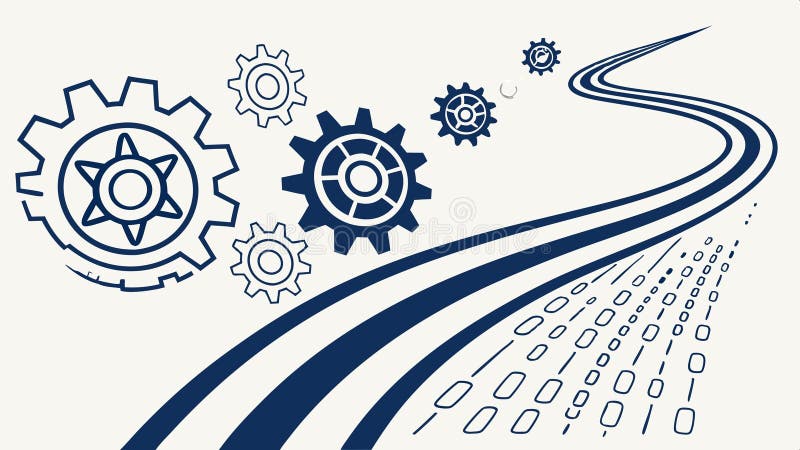 Road with Gears, Progress and Motion Vector Design. Vector Design ...
