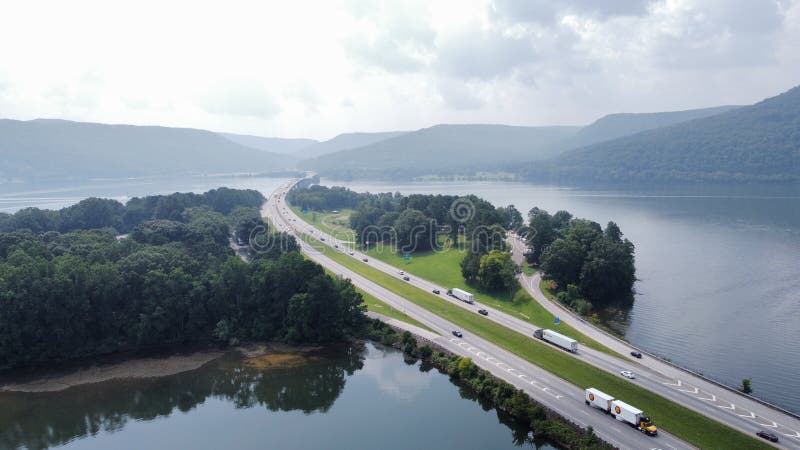 Road Going Across the River Stock Image - Image of freeway, hill: 238584513
