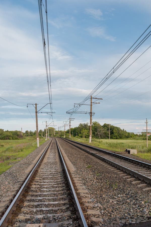Road Going into the Distance between Fields Stock Image - Image of ...