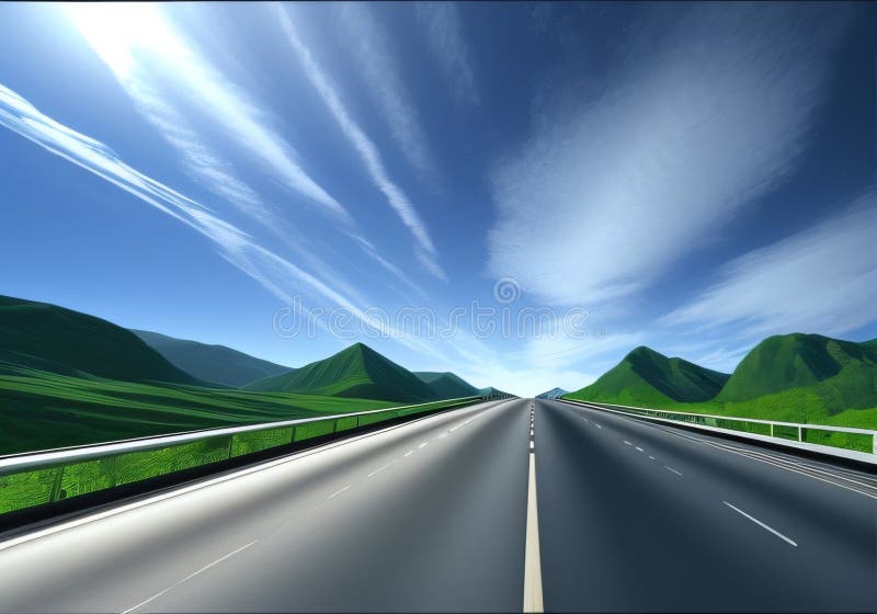 Road Going into the Distance, Perspective. Straight Empty Road through ...