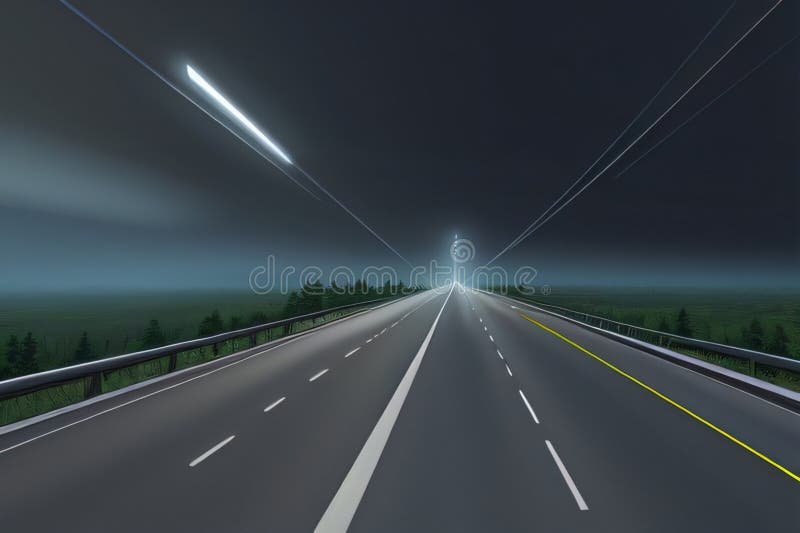 Road Going into the Distance, Perspective. Straight Empty Road through ...