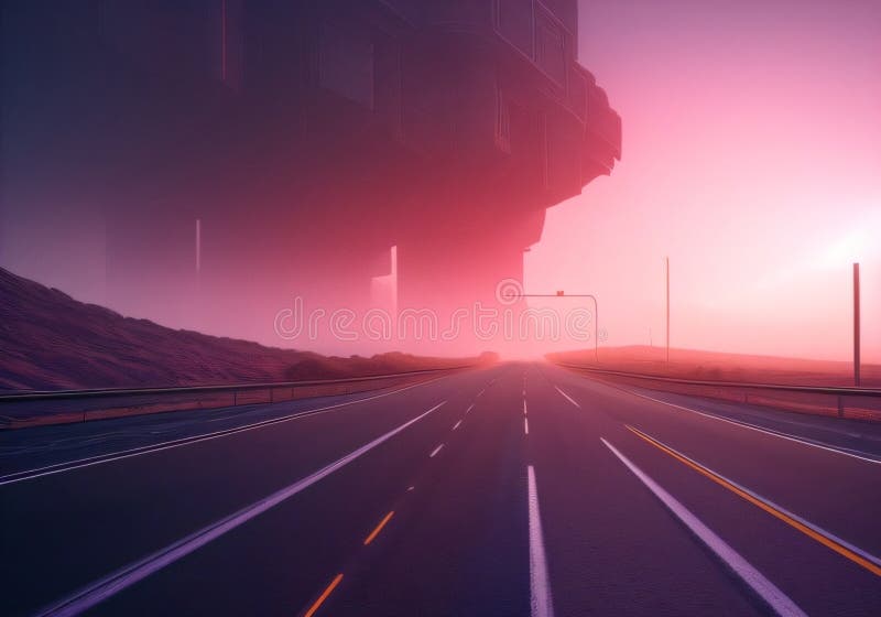 Road Going into the Distance, Perspective. Straight Empty Road through ...