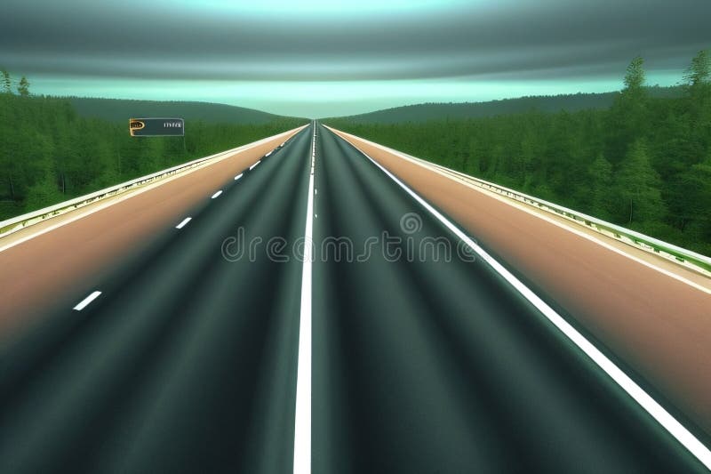 Road Going into the Distance, Perspective. Straight Empty Road through ...