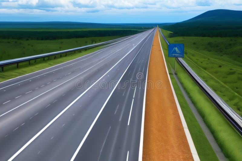 Road Going into the Distance, Perspective. Straight Empty Road through ...