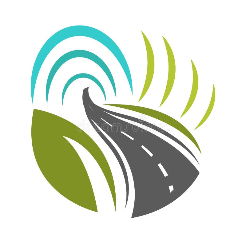 Way Going Forward and Turning with Abstract Greenery Vector Stock ...