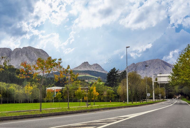 Road Going through the Pyrenees Mountain in Northern Spain Stock Image ...