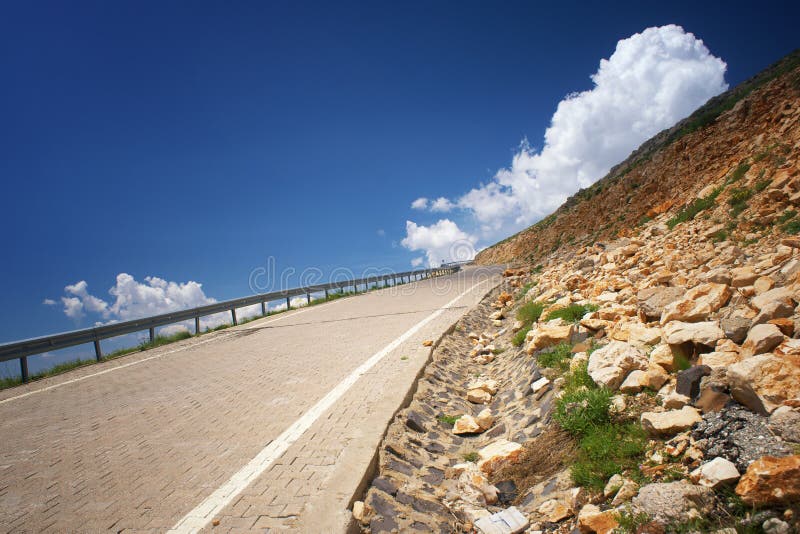 Road going up stock image. Image of transportation, barrier - 31691893