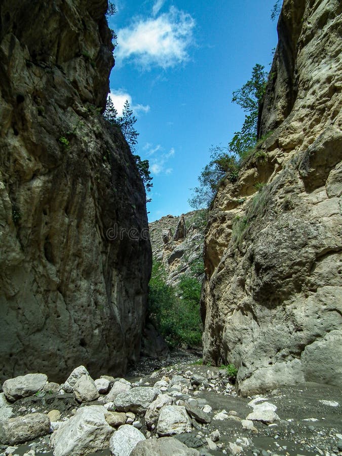 Road in Gorge in Rocks of Mountains Stock Photo - Image of valley ...