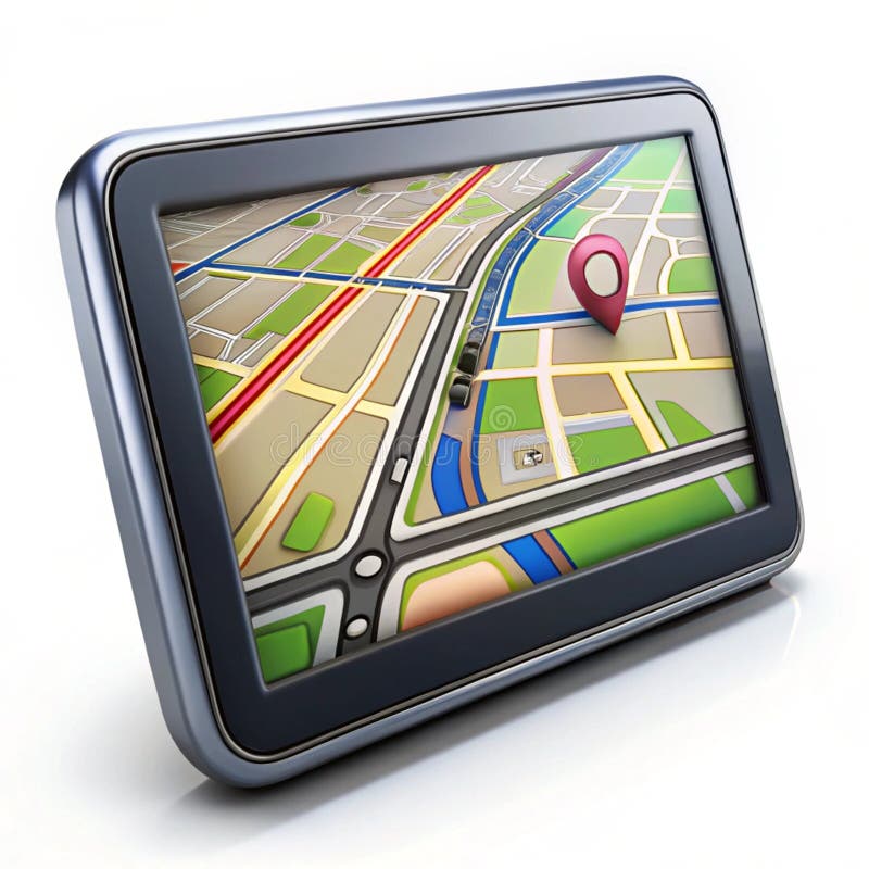 Road GPS 3D Illustration Isolated Stock Illustration - Illustration of ...