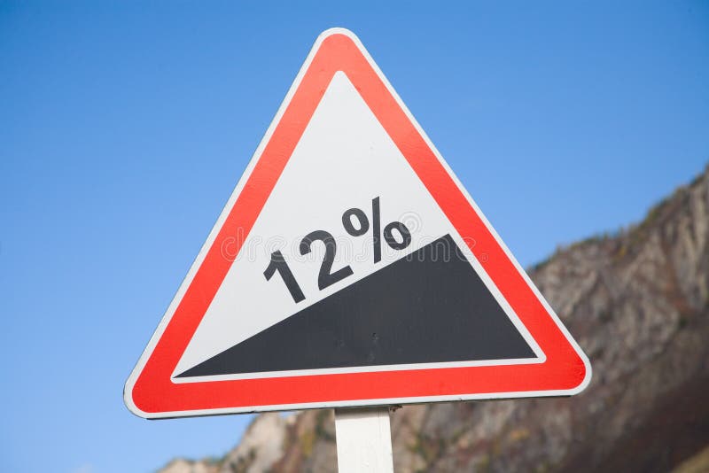 Road grade 12 per cent stock image. Image of percent - 11782277