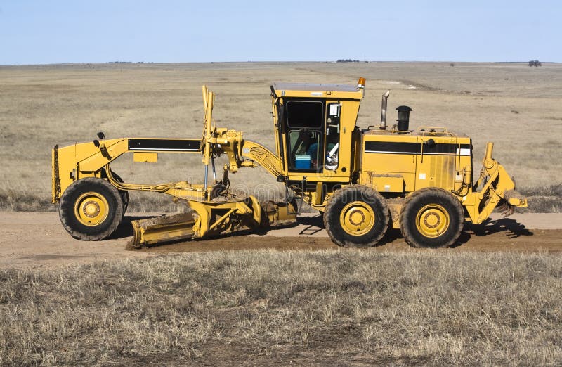 Road Grader stock image. Image of mover, grading, yellow - 13642085