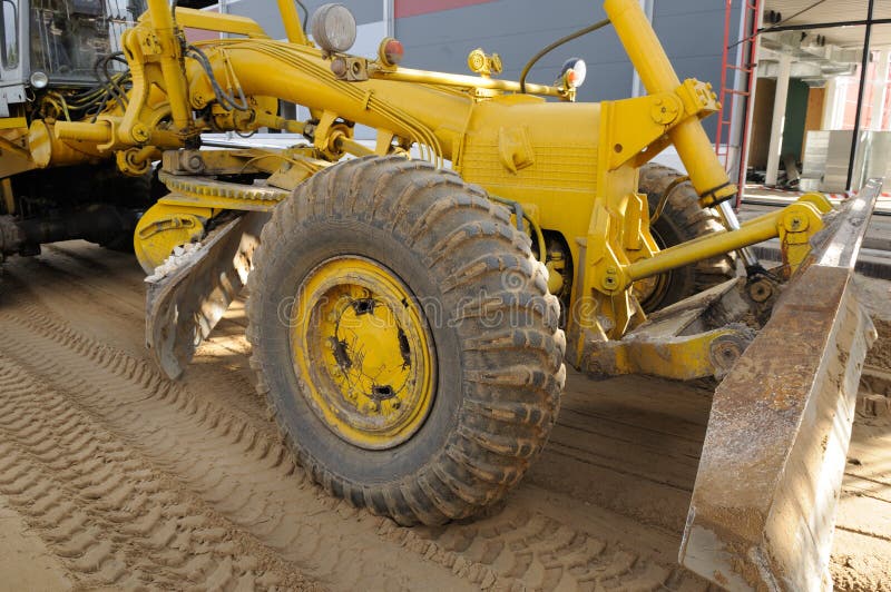 Road Grader stock photo. Image of ground, machine, buildingsite - 1826234