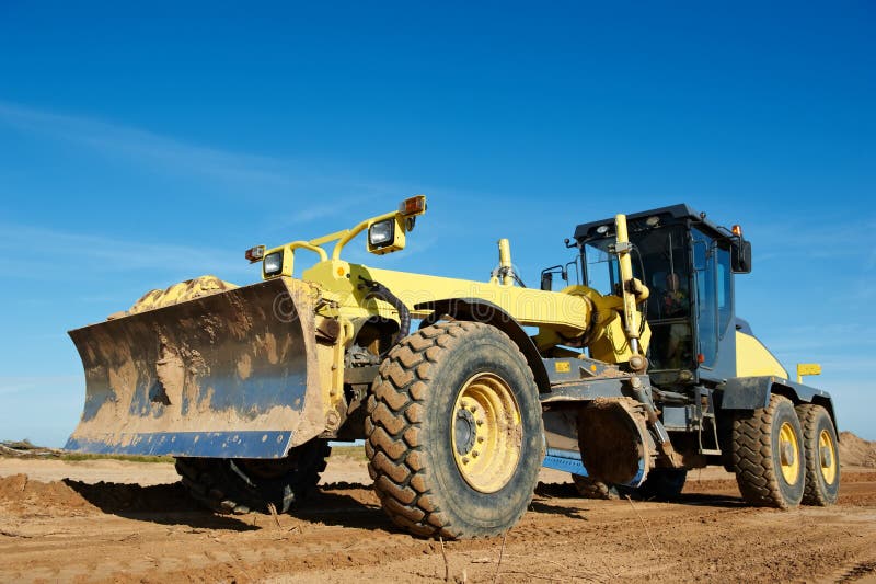 A Road Grader stock image. Image of grader, road, machine - 4946197