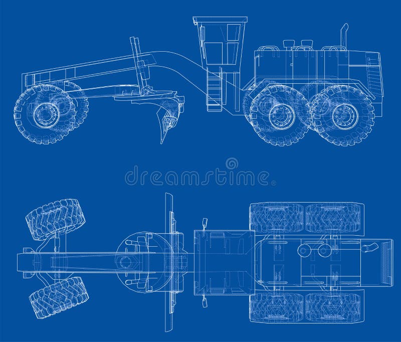 Road Grader. 3d Illustration Stock Illustration - Illustration of ...