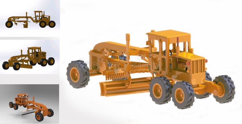 Road Grader Machine Icon, Cartoon Style Stock Vector - Illustration of ...