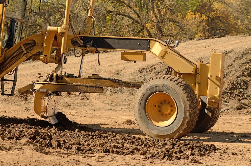 Road Grader stock photo. Image of soil, earthmover, construction - 57249950