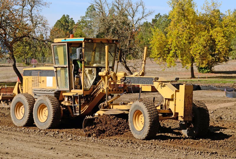 Road Grader stock photo. Image of scraper, development - 57555166