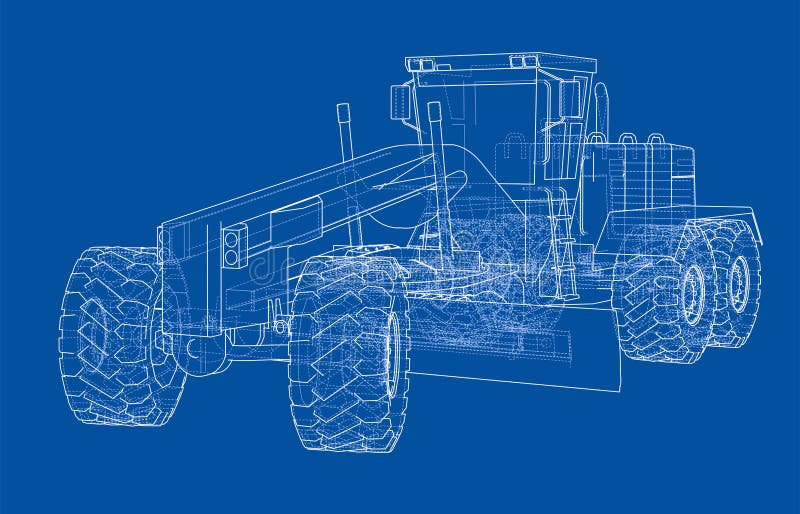 Road grader. Vector stock vector. Illustration of engineering - 107123122