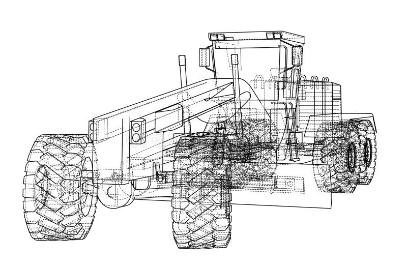 Road grader. Vector stock vector. Illustration of machine - 107393114