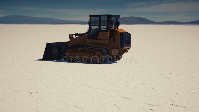 Road Grading Machine on the Salt Desert Road Stock Image - Image of ...