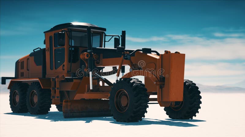 Road Grading Machine on the Salt Desert Road Stock Image - Image of ...