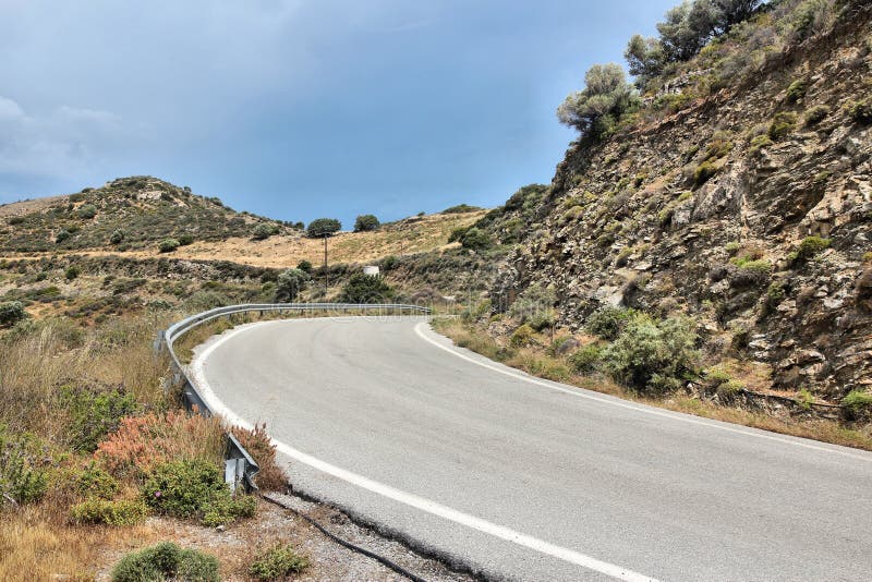 Road in Greece stock image. Image of mediterranean, island - 32359791
