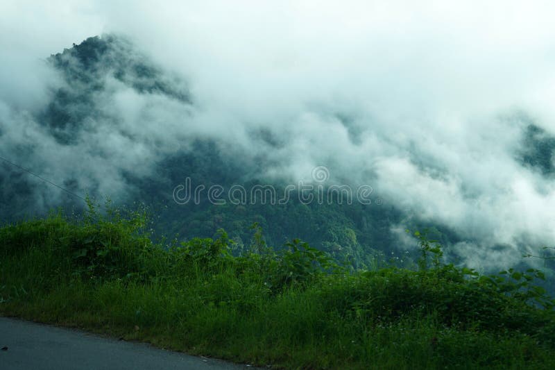 Road and Greenery Nature of Himalayan Range Village 1 Stock Image ...