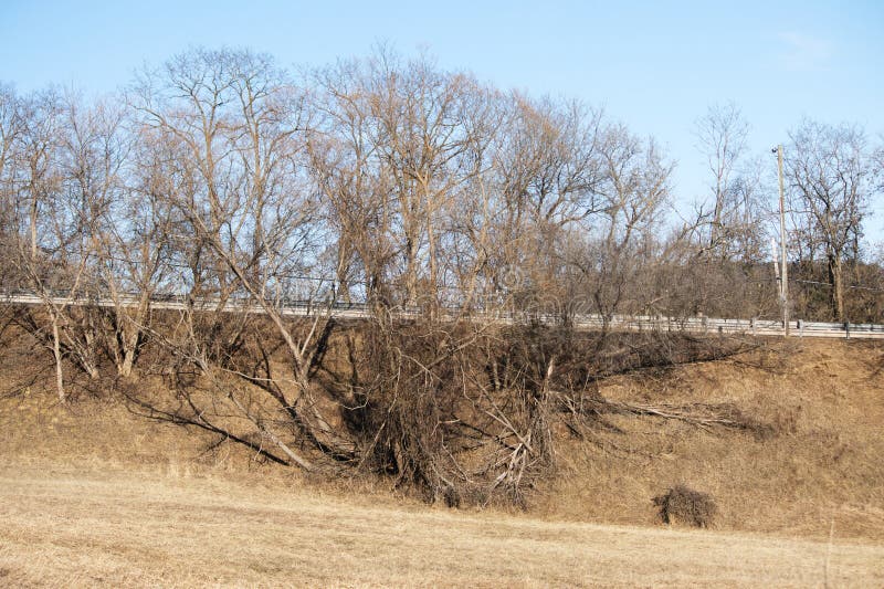 A Road with a Guardrail in Michigan Stock Image - Image of guardrail ...