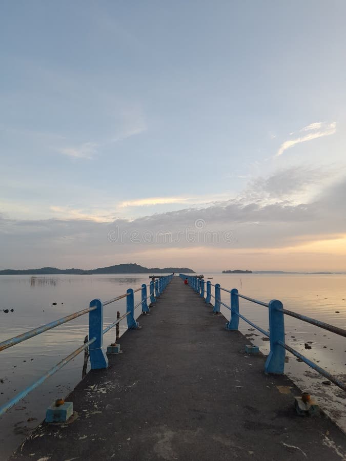 The only Road in the Harbor Stock Image - Image of reflection, light ...