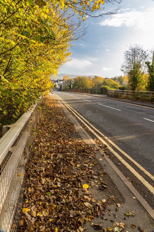 Road into Hay on Wye, Autumn, Fall Stock Image - Image of powys ...