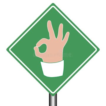 Road Help Sign Ok As Hand Gesture Stock Vector - Illustration of ...