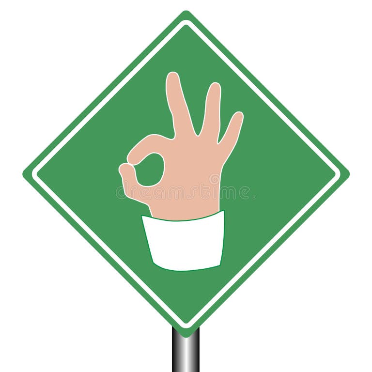 Road Help Sign Ok As Hand Gesture Stock Vector - Illustration of ...