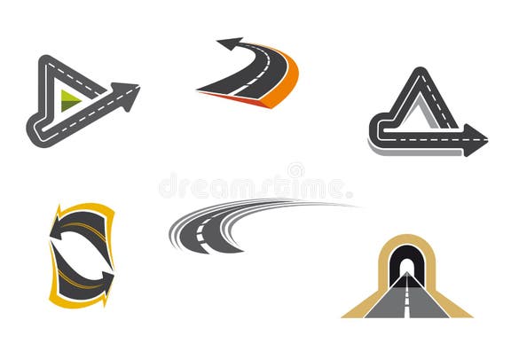Road and highway symbols stock vector. Illustration of mascot - 26761647