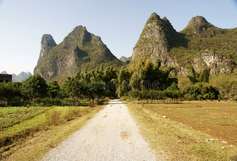 Road with hill stock image. Image of china, road, bamboo - 17554071