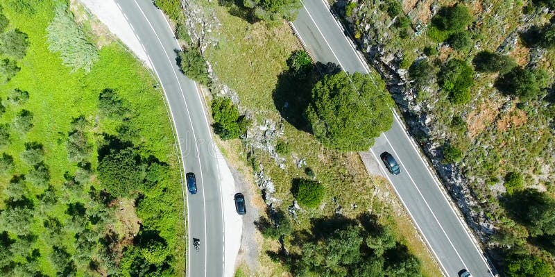 Road on the Hill, Aerial View Stock Image - Image of summer, country ...