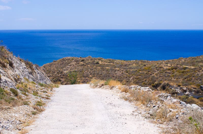 Road In The Hills Of Crete, Greece Stock Image - Image of crete, road ...