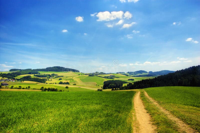 Road in hilly Landscape stock photo. Image of beauty - 11461670