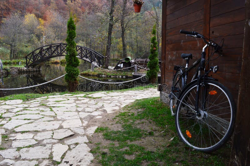 Road and house in autumn stock image. Image of country - 204055823