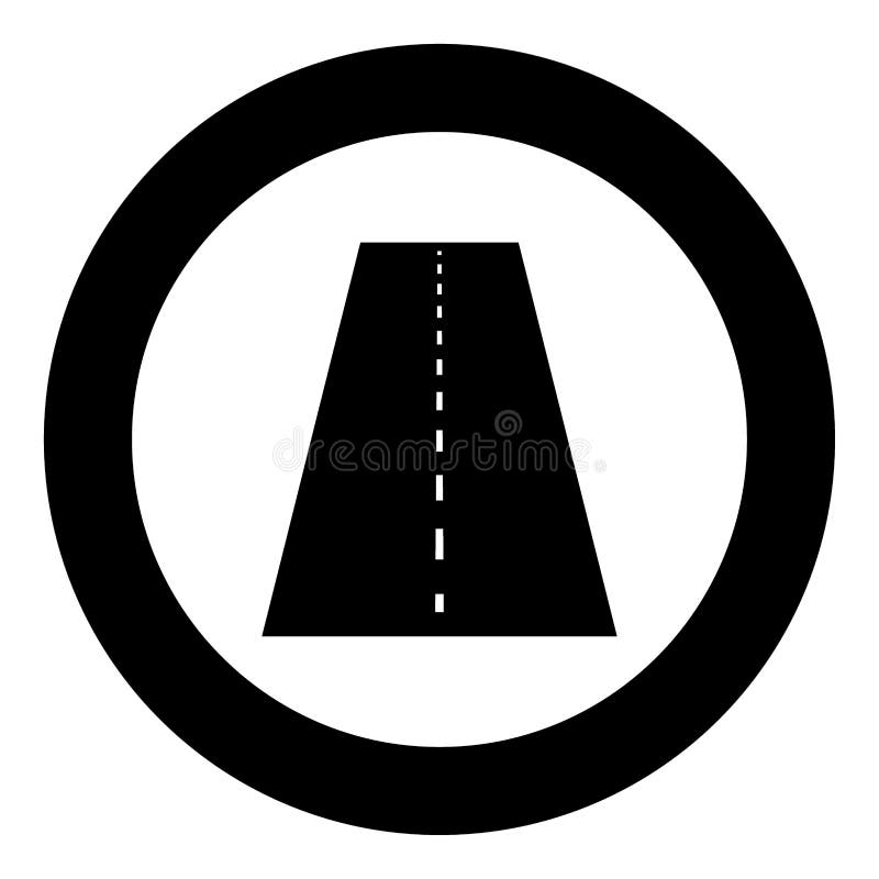 Road Icon Black Color in Circle Stock Vector - Illustration of ...