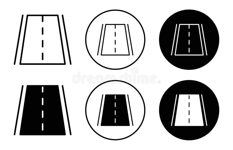Road Icon Outline Flat Icon Stock Illustration - Illustration of ...
