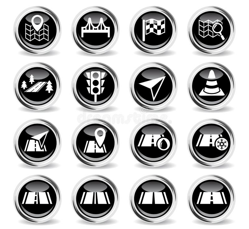 Road icon set stock illustration. Illustration of pointer - 88574804