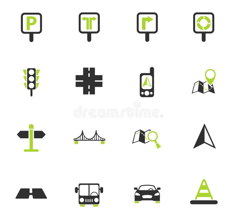 Road icon set stock vector. Illustration of pointer - 122008588