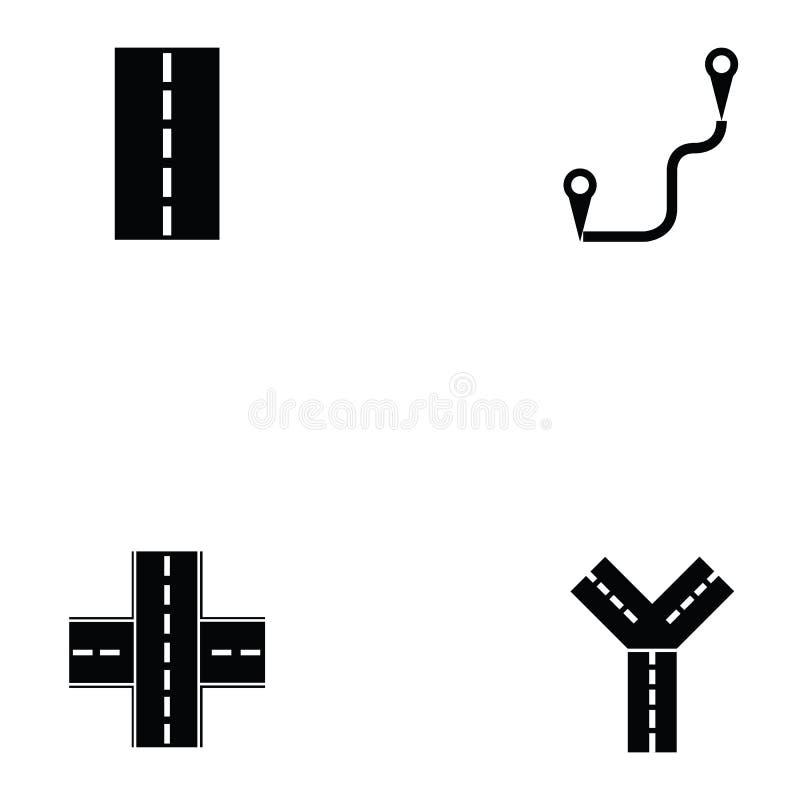 Road icon set stock vector. Illustration of icon, asphalt - 107352026