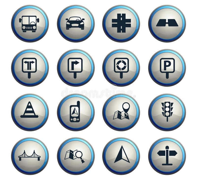 Road icon set stock vector. Illustration of ring, traffic - 127750659