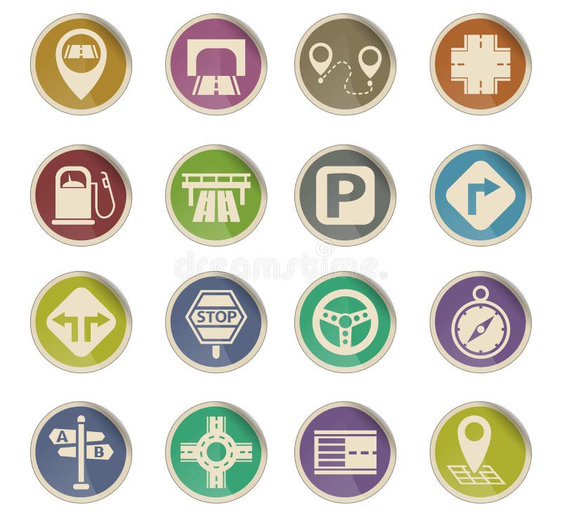 Road icon set stock illustration. Illustration of ring - 88696380