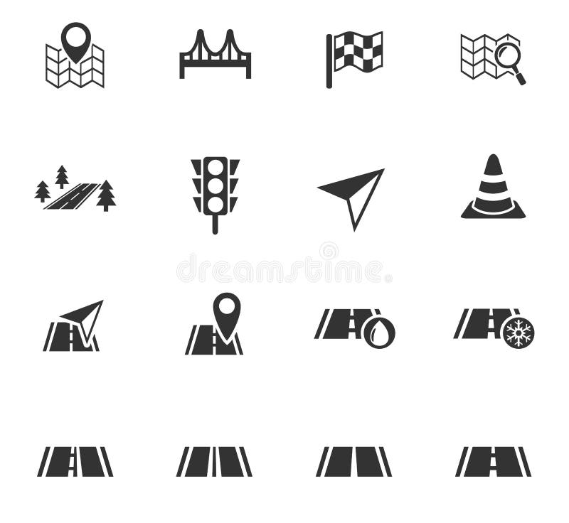Road icon set stock vector. Illustration of area, brand - 88220329